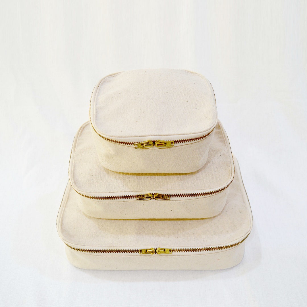 Set of 3 Nesting Boxes, Cotton, Zip Closure. - Etsy