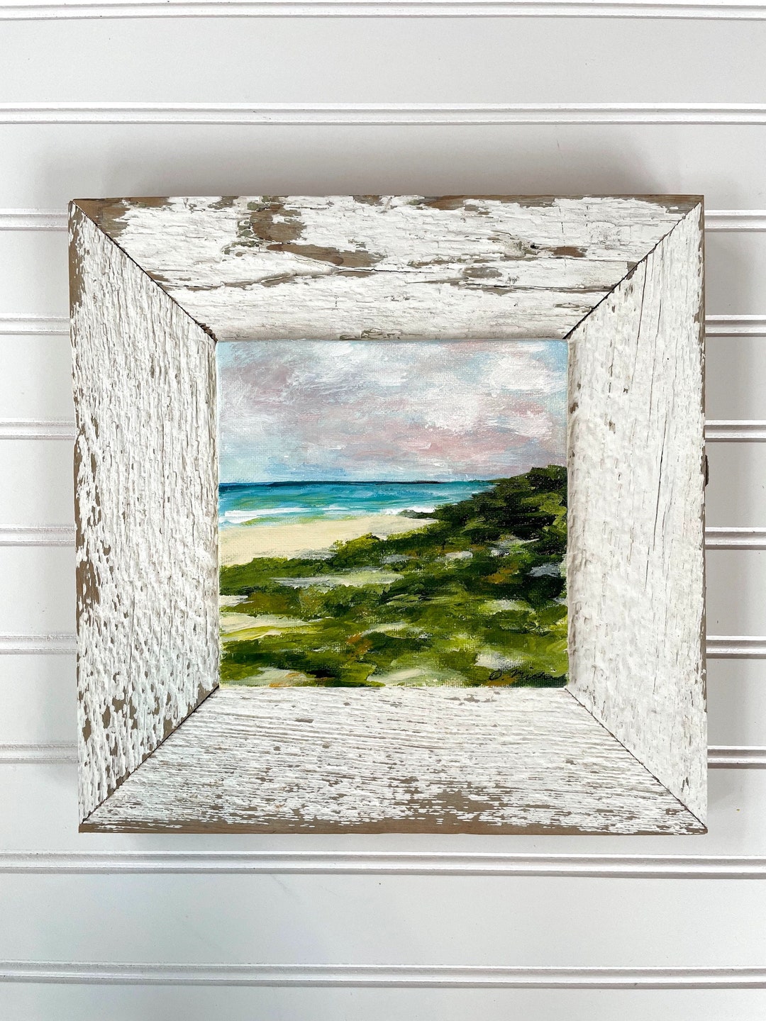 Rustic Framed Landscape Painting | Seascape Painting | Ocean Dunes ...