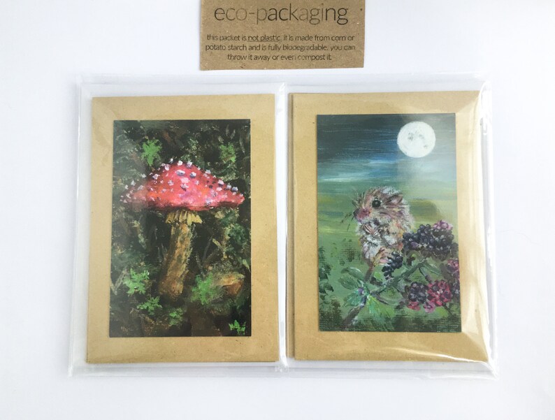 Blank Notecards ~ Eco Friendly Little Note Cards ~ Mushroom Cards ...
