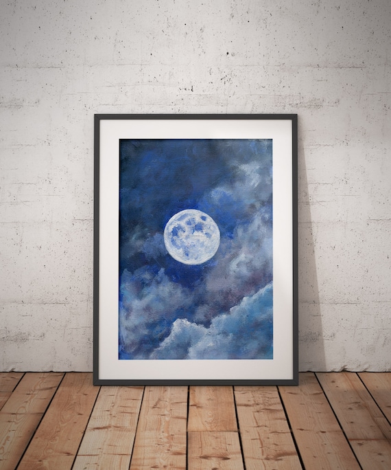 Moon Art Print Instant Download | Etsy