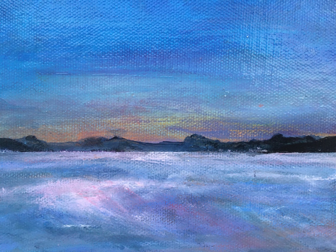 Sunset Landscape Painting on Canvas - Etsy UK