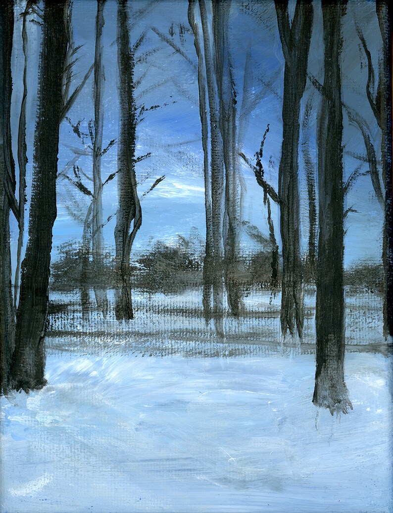 Acrylic Painting on Canvas Snow Scene Winter Painting - Etsy UK