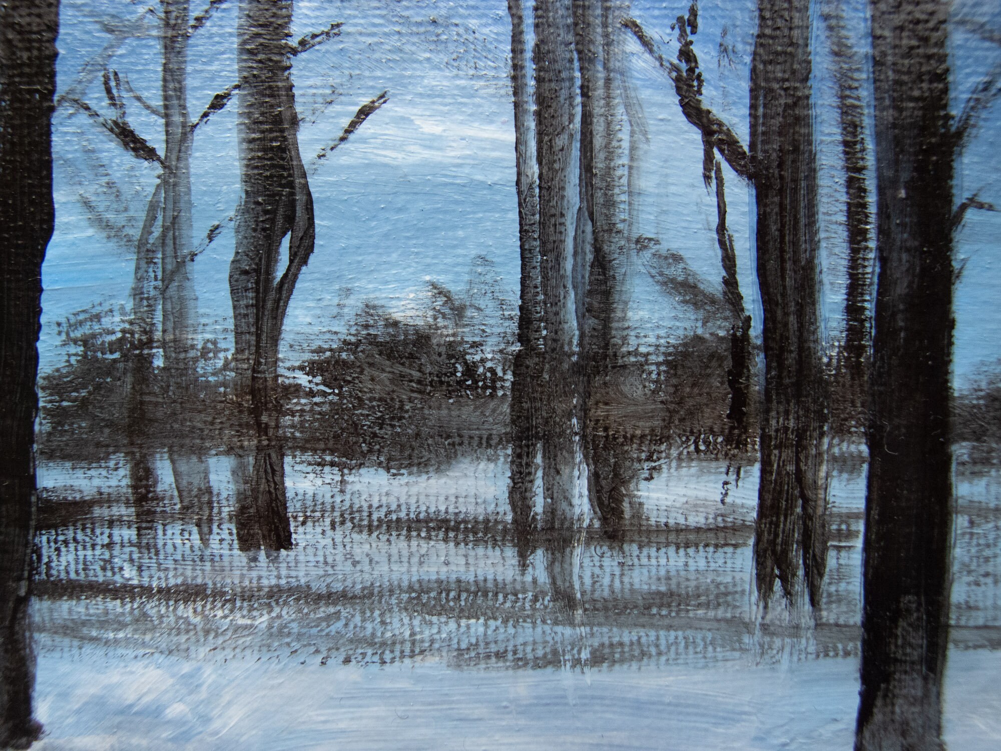Acrylic Painting on Canvas Snow Scene Winter Painting - Etsy UK