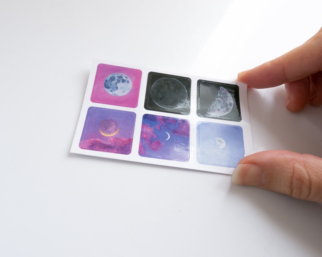 Moon Sticker Sheet Mini Sticker Sheet Moon Phases - Etsy