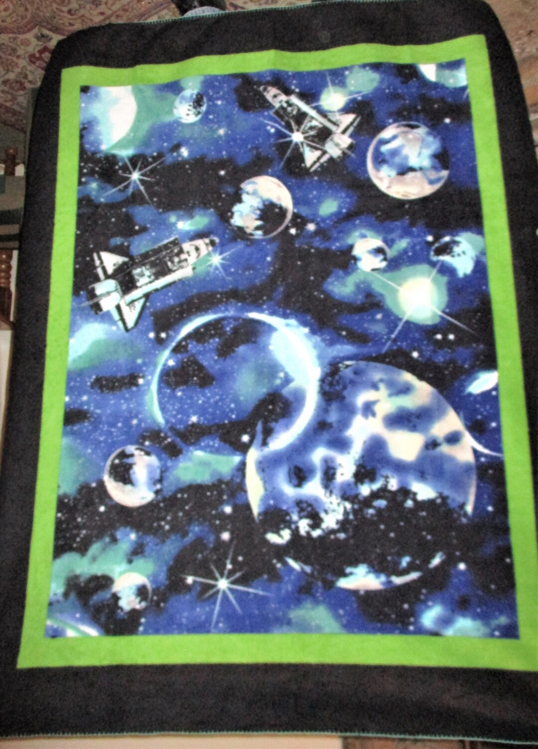 Space Shuttle Planets Stars Fleece Throw Blanket - Etsy