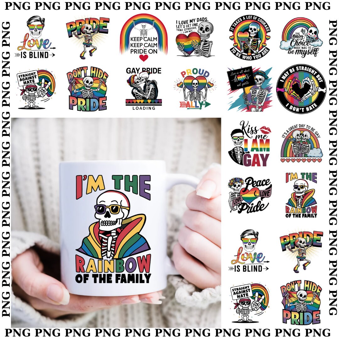 LGBTQ Png Bundle, Skeleton LGBT Png, Pride Png, Lgbt Quotes Png ...