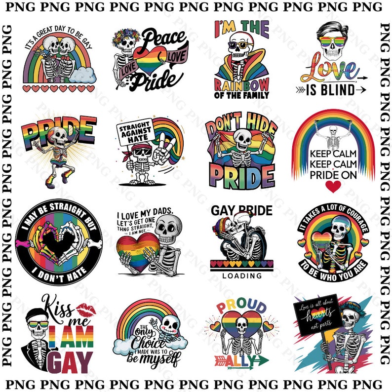 LGBTQ Png Bundle, Skeleton LGBT Png, Pride Png, Lgbt Quotes Png ...