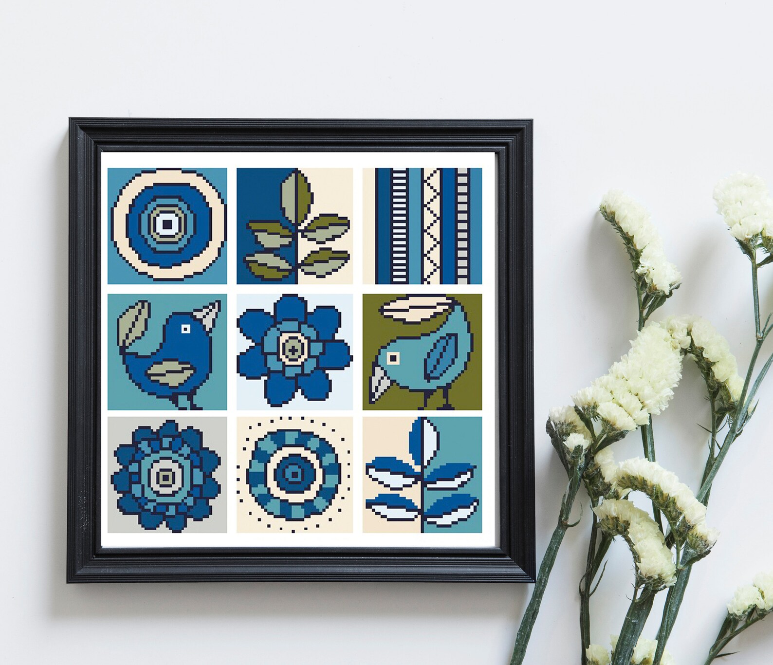 Folk Art Cross Stitch Pattern PDF | Etsy