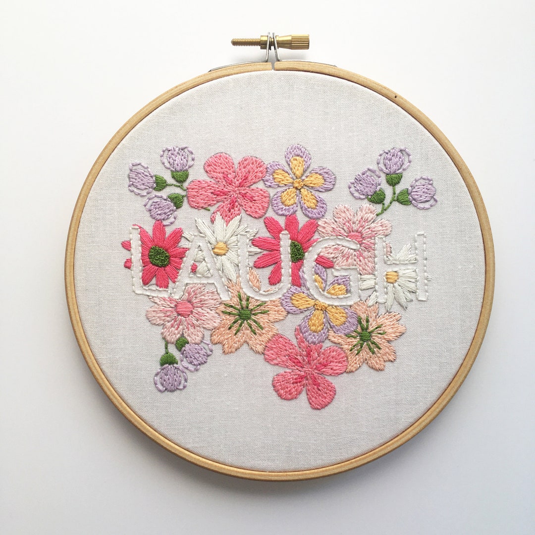 Floral Embroidery Pattern - Pre-printed Fabric for Embroidery - Etsy