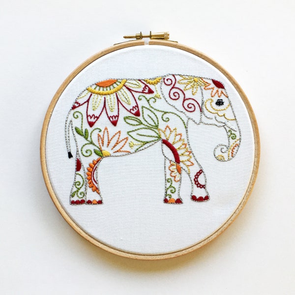 Elephant Embroidery - Etsy