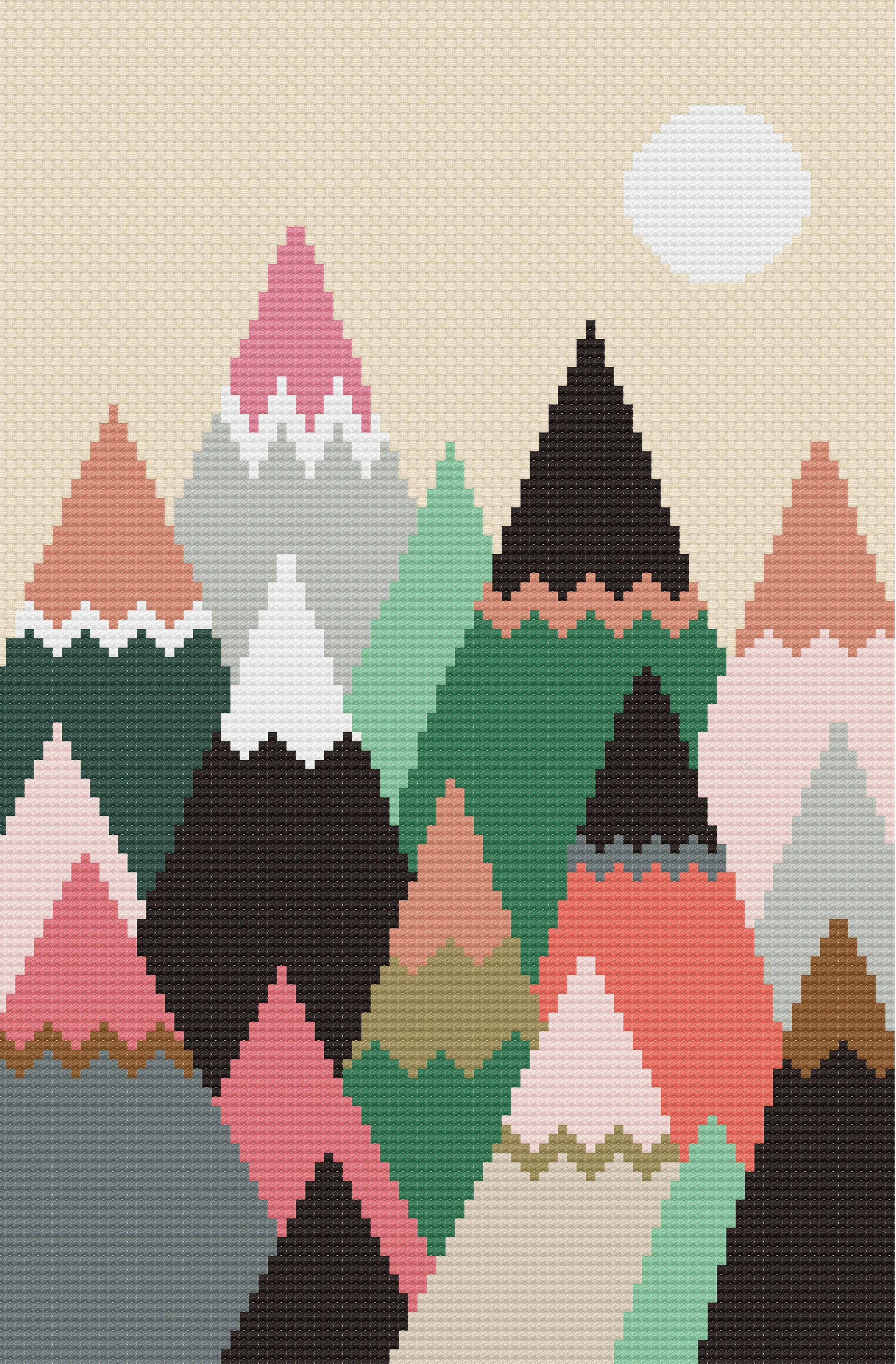 Pretty Mountains Cross Stitch Pattern PDF ** Instant Download ...