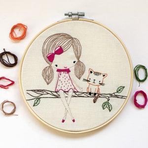 Embroidery Kit Me and Kitty Hand Embroidery - Etsy UK