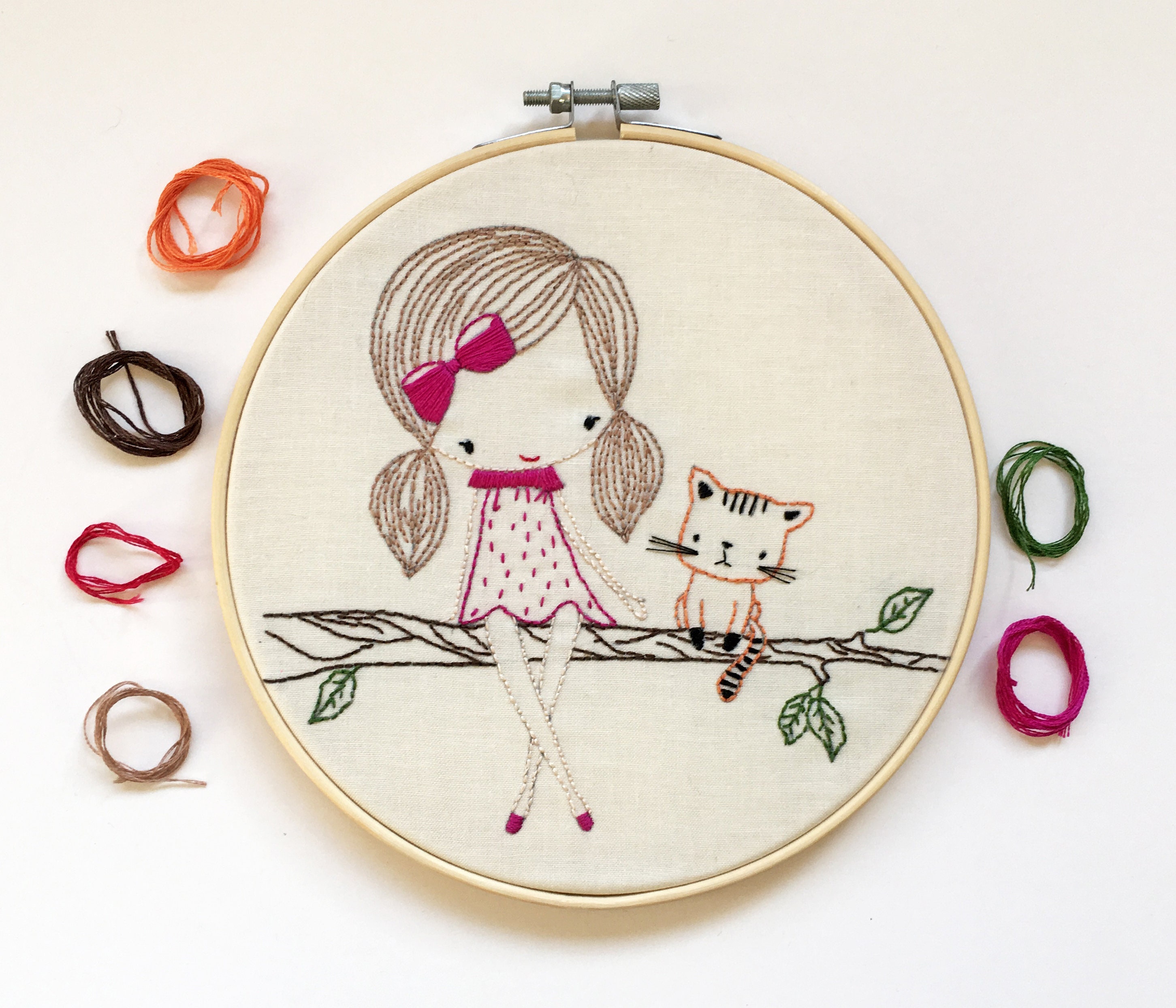 Embroidery Kit Me and Kitty Hand Embroidery | Etsy UK