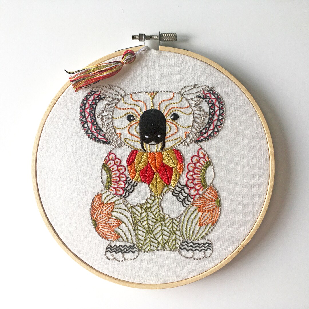 Koala Embroidery Pattern - Pre-printed Fabric for Embroidery - Etsy