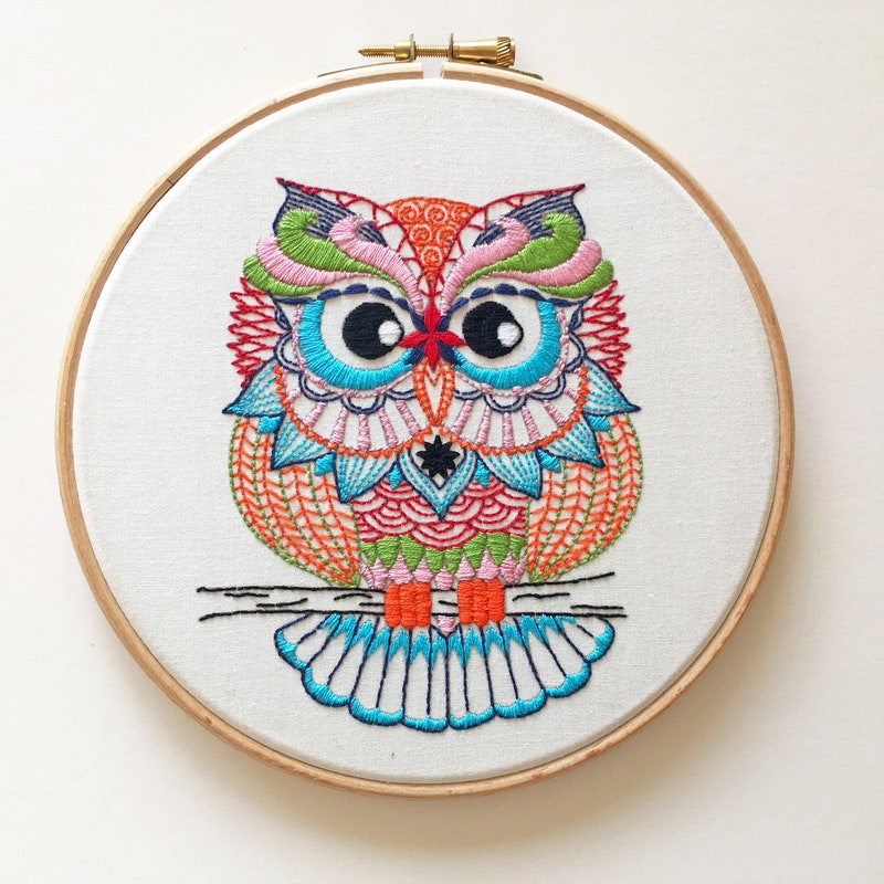 Owl Embroidery - Etsy