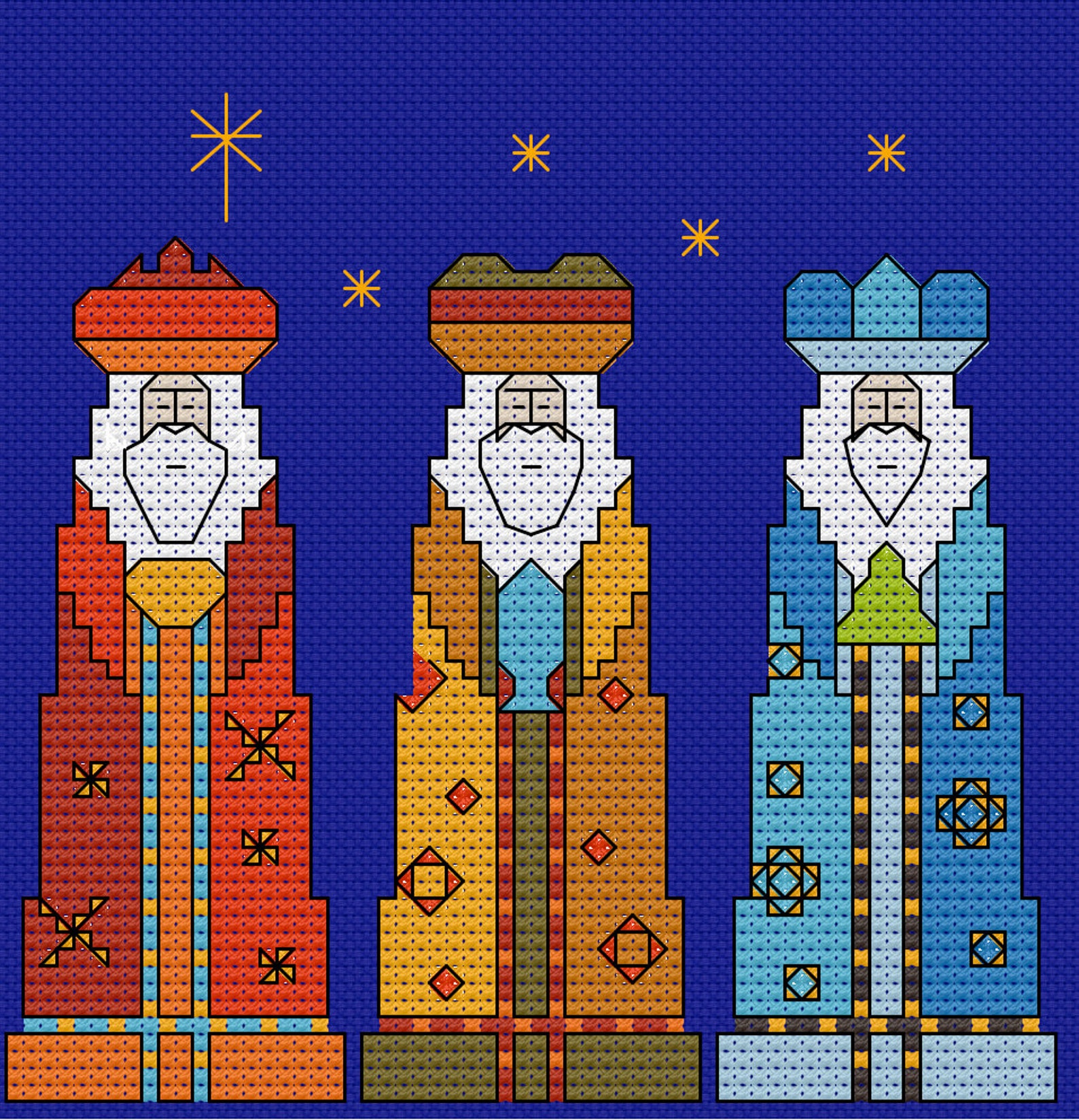 We Three Kings Christmas Cross Stitch Pattern PDF Instant - Etsy UK