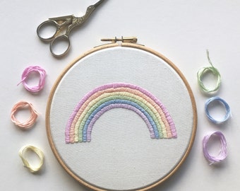 Woven Star Embroidery Kit, Colourful Rainbow Modern Hoop Art, Hand ...