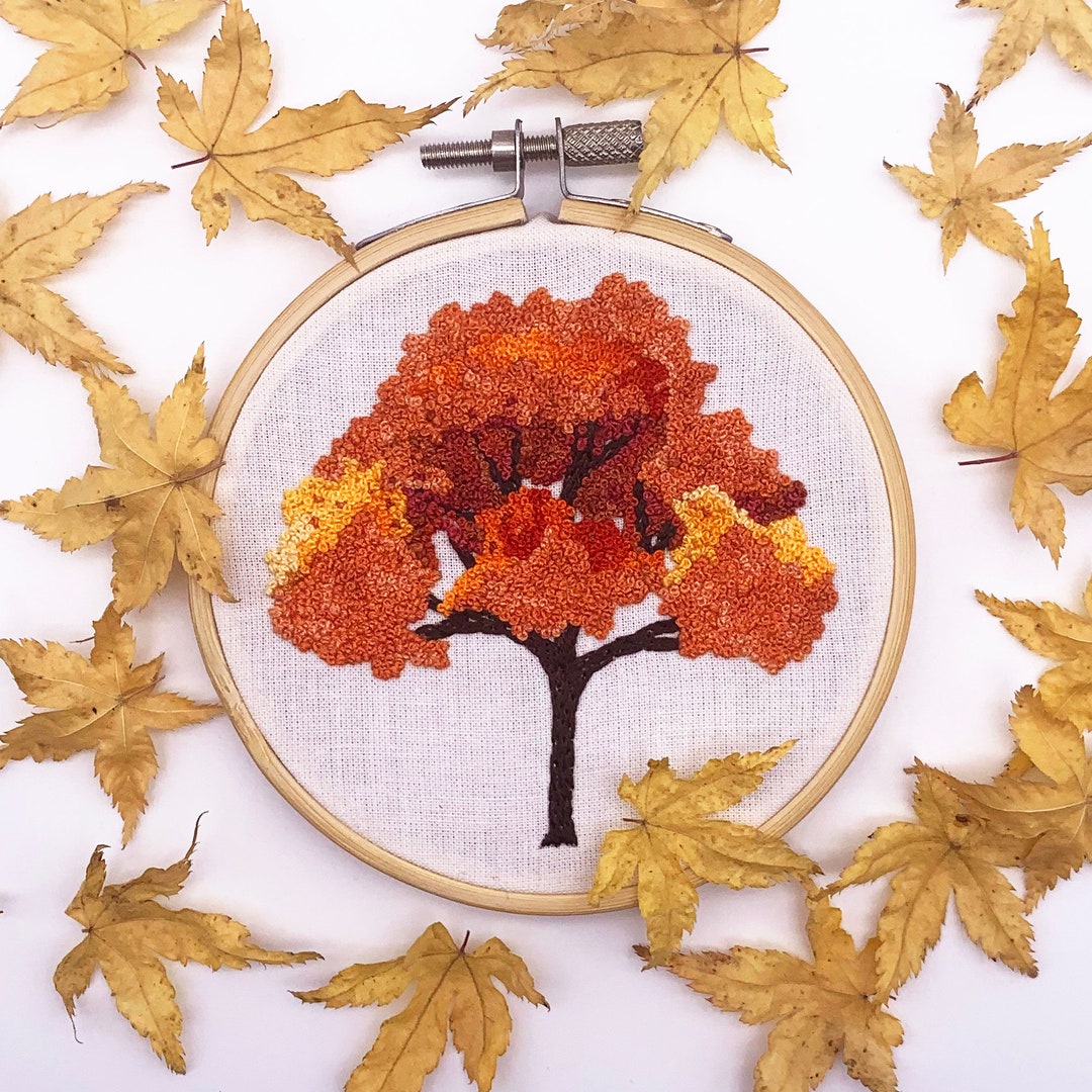 Embroidery Kit - Autumn Tree Embroidery Kit - Etsy