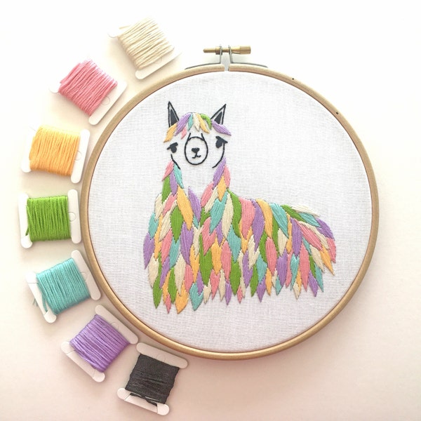 Llama Embroidery Design - Etsy