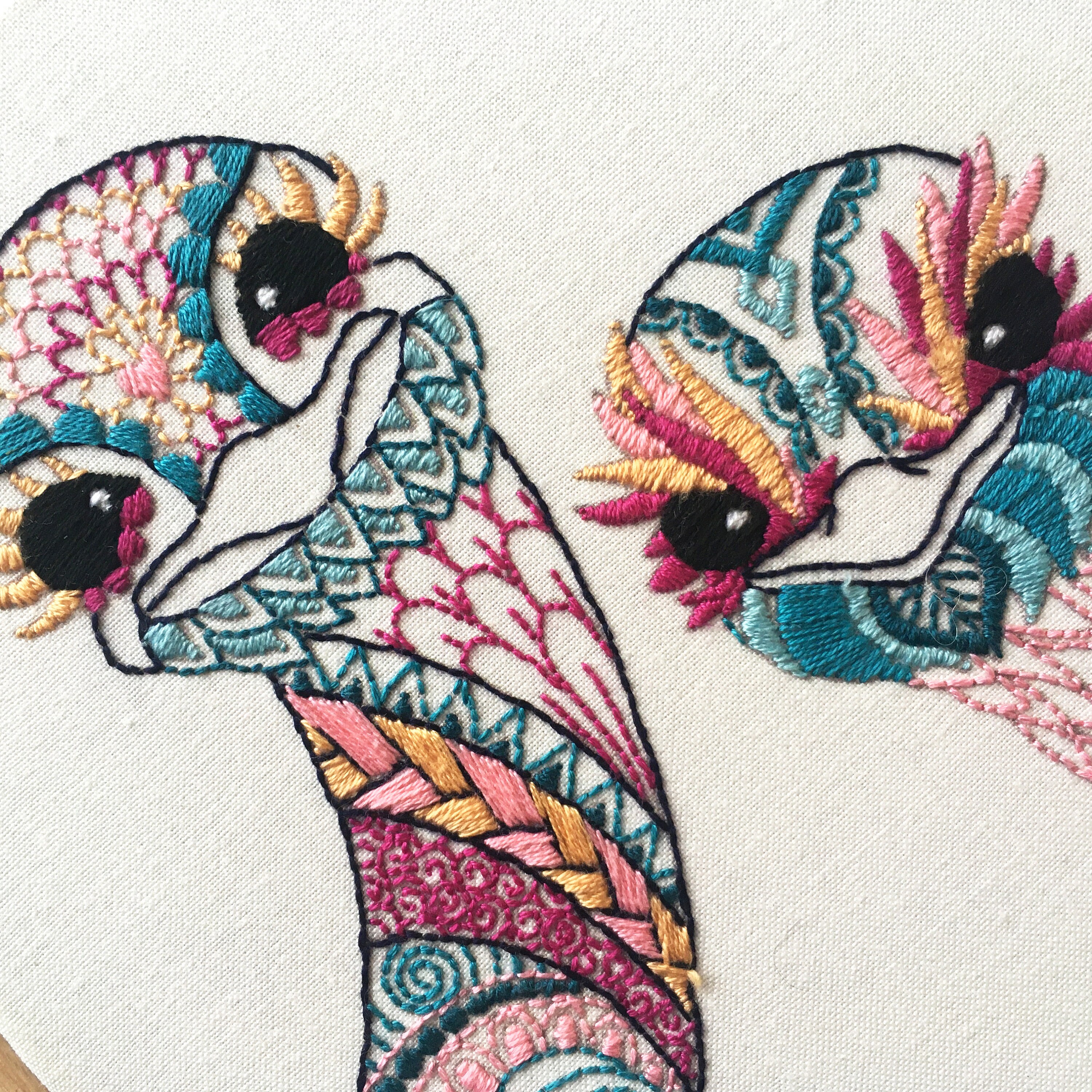 Ostrich Embroidery Pattern - Pre-printed Fabric for Embroidery - Etsy