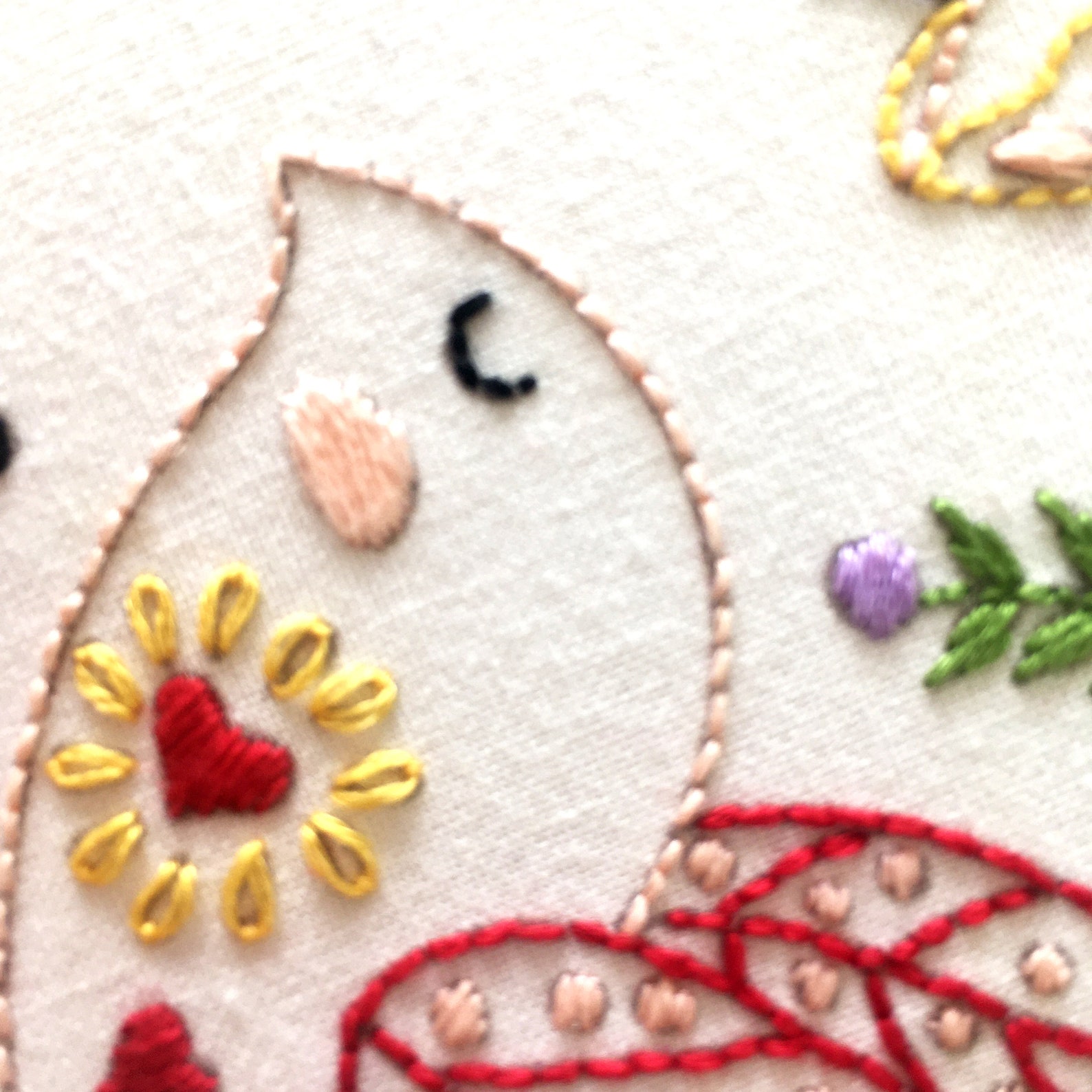 Embroidery Kit Folk Art Bird and Flowers Embroidery Kit | Etsy