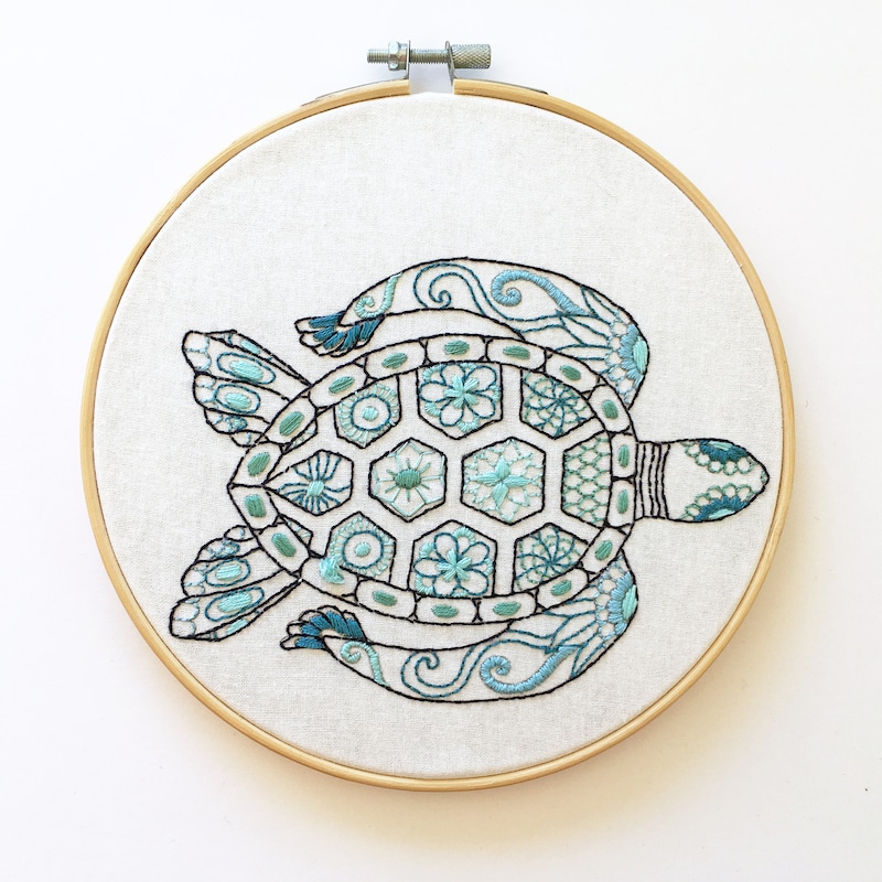 Turtle Embroidery - Etsy