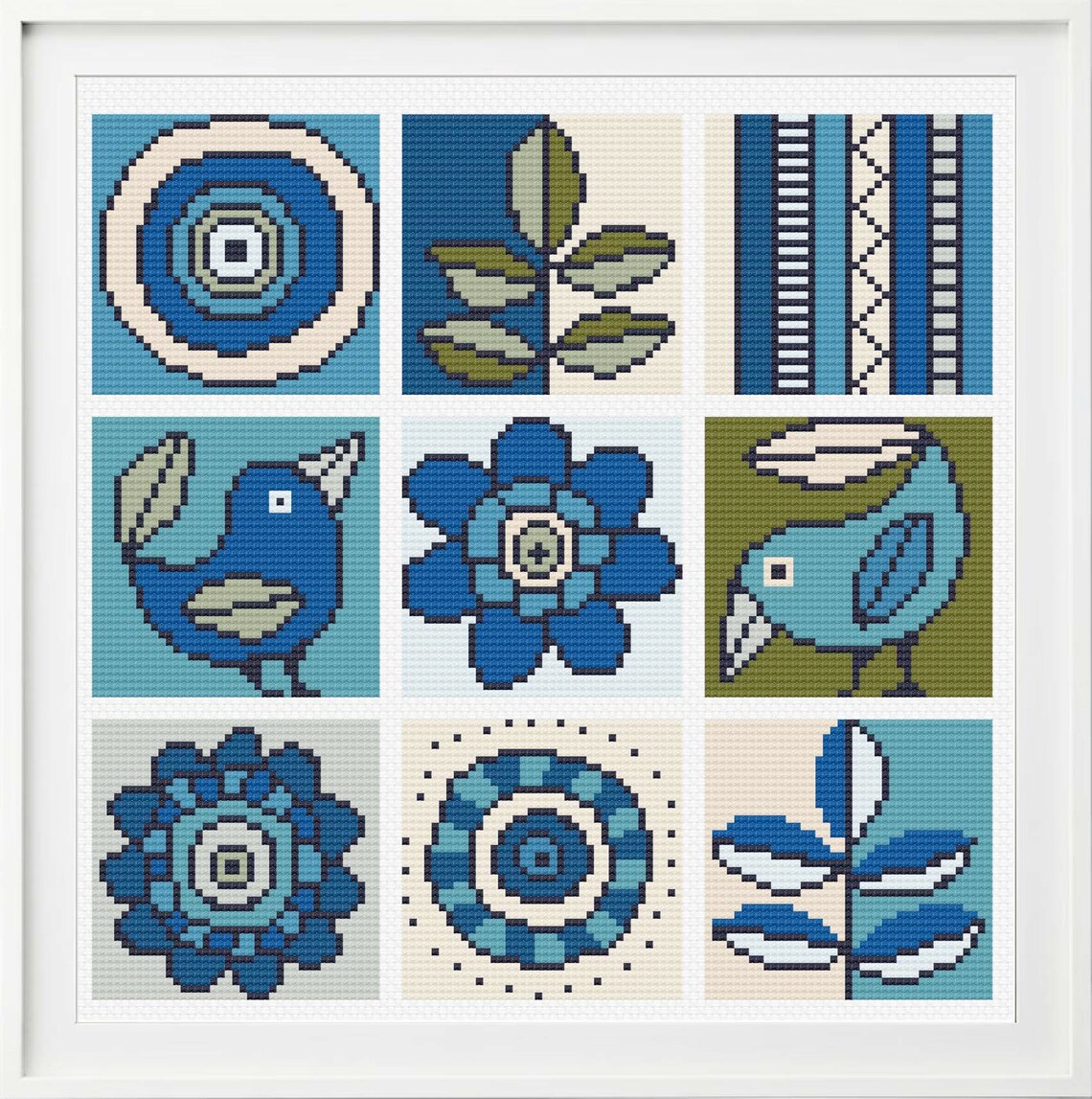 Folk Art Cross Stitch Pattern PDF | Etsy