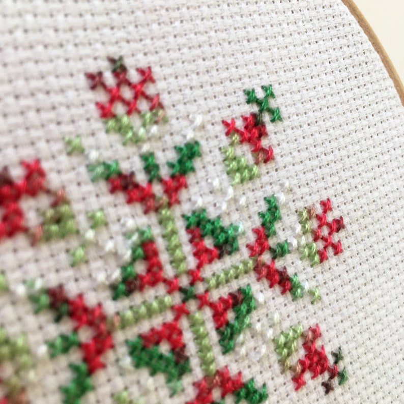 Snowflake Cross Stitch Kit - Mini Snowflake Cross Stitch - Simple Cross ...
