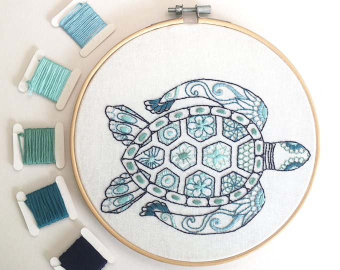 Embroidery Kit - Turtle Hand Embroidery - Etsy