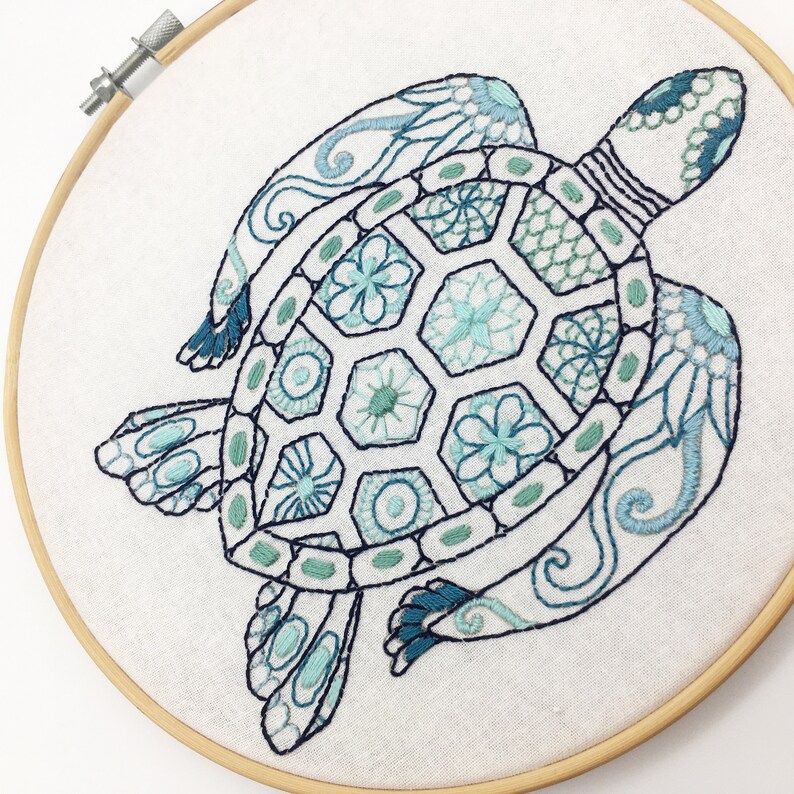 Embroidery Kit Turtle Hand Embroidery - Etsy