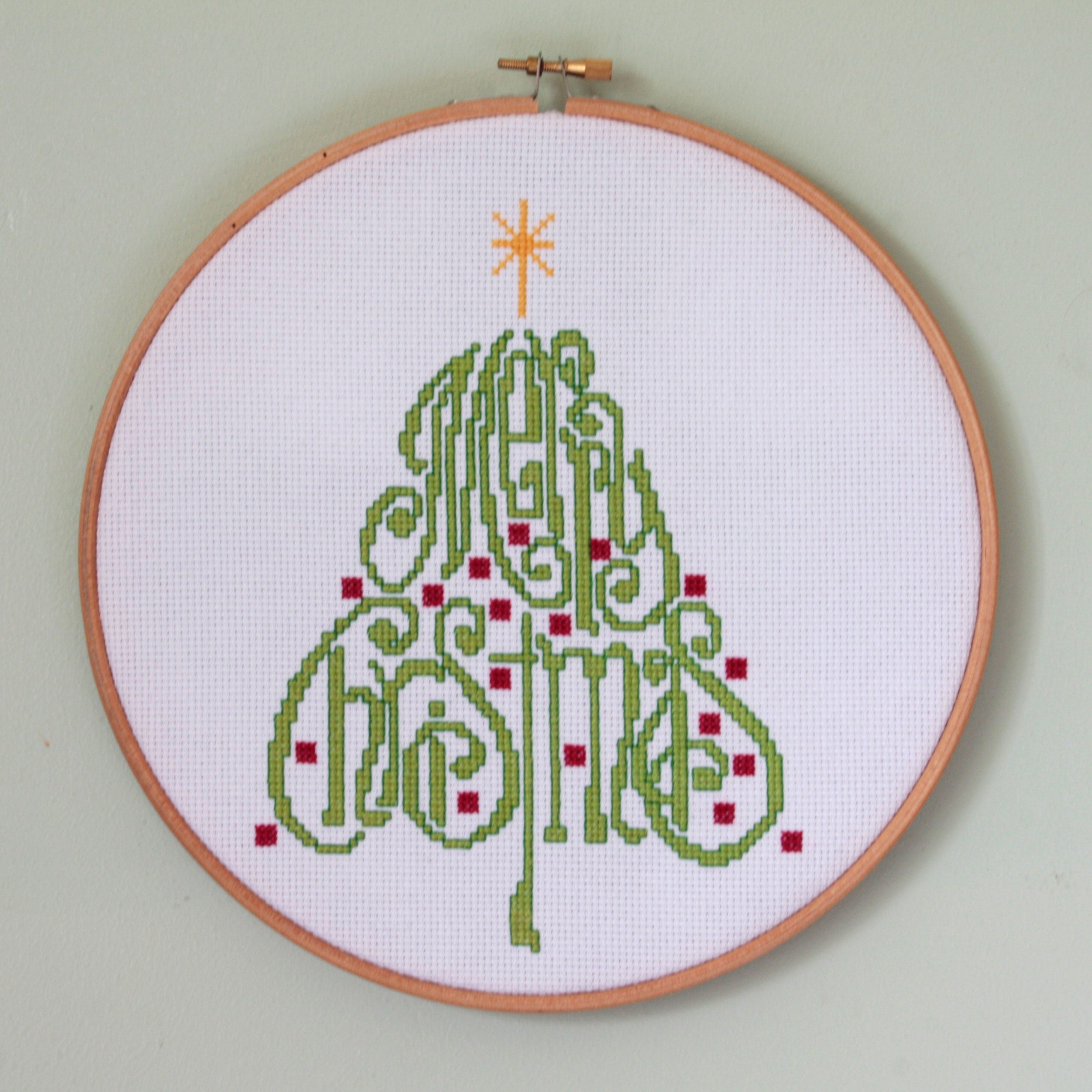 Merry Christmas Tree Cross Stitch Pattern PDF Instant - Etsy