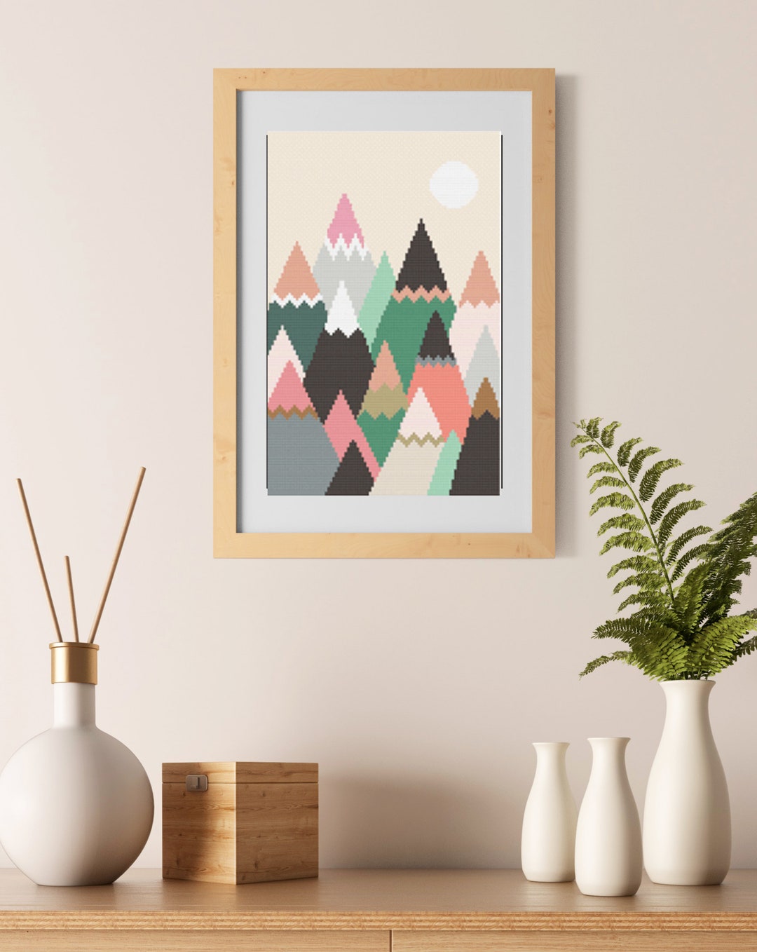 Pretty Mountains Cross Stitch Pattern PDF ** Instant Download ...