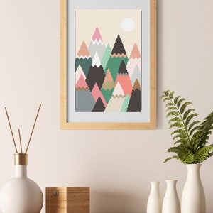 Pretty Mountains Cross Stitch Pattern PDF ** Instant Download ...
