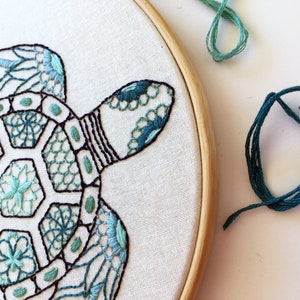 Embroidery Kit - Turtle Hand Embroidery - Etsy