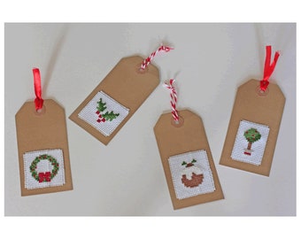 Cross Stitch Christmas Gift Tag Pattern PDF Instant | Etsy UK