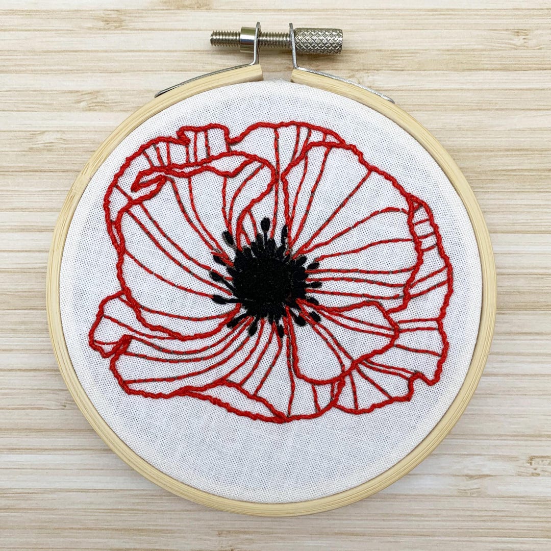 Embroidery Kit - Mini Poppy Embroidery Kit - Etsy