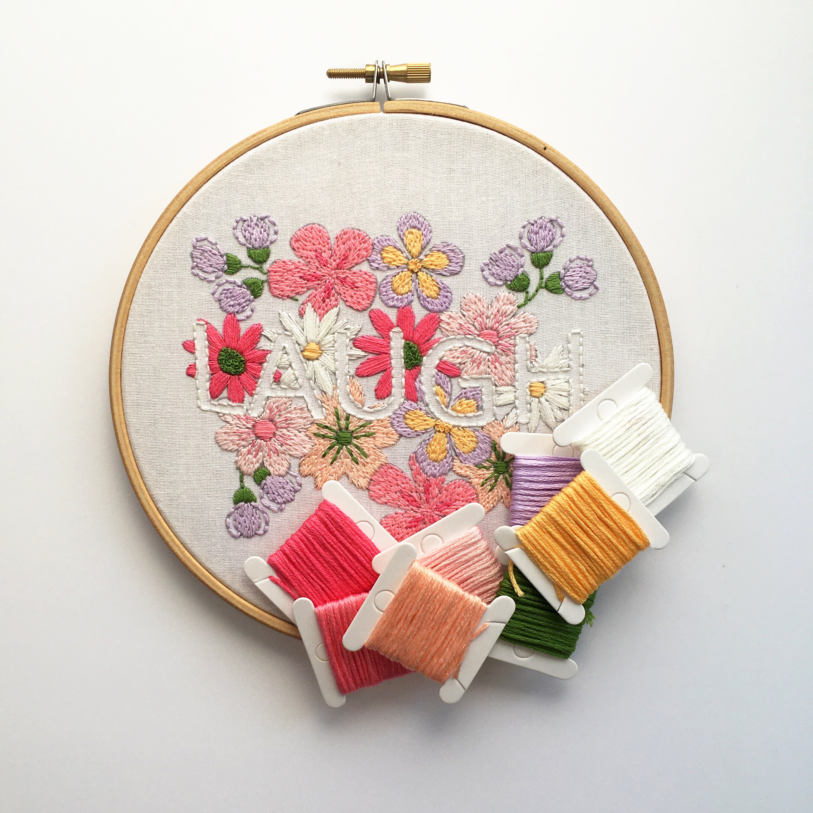 Floral Embroidery Pattern - Pre-printed Fabric for Embroidery - Etsy