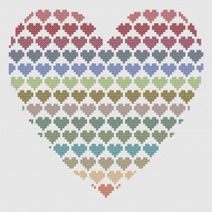 Hearts Cross Stitch Pattern PDF ** Instant Download ** - Etsy