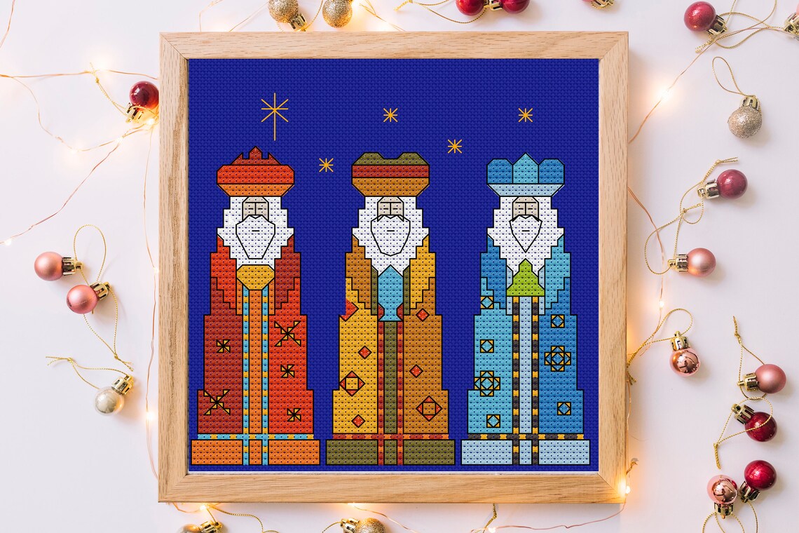 We Three Kings Christmas Cross Stitch Pattern PDF Instant - Etsy