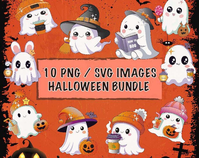 Kawaii Ghost Party PNG Bundle - Etsy Canada