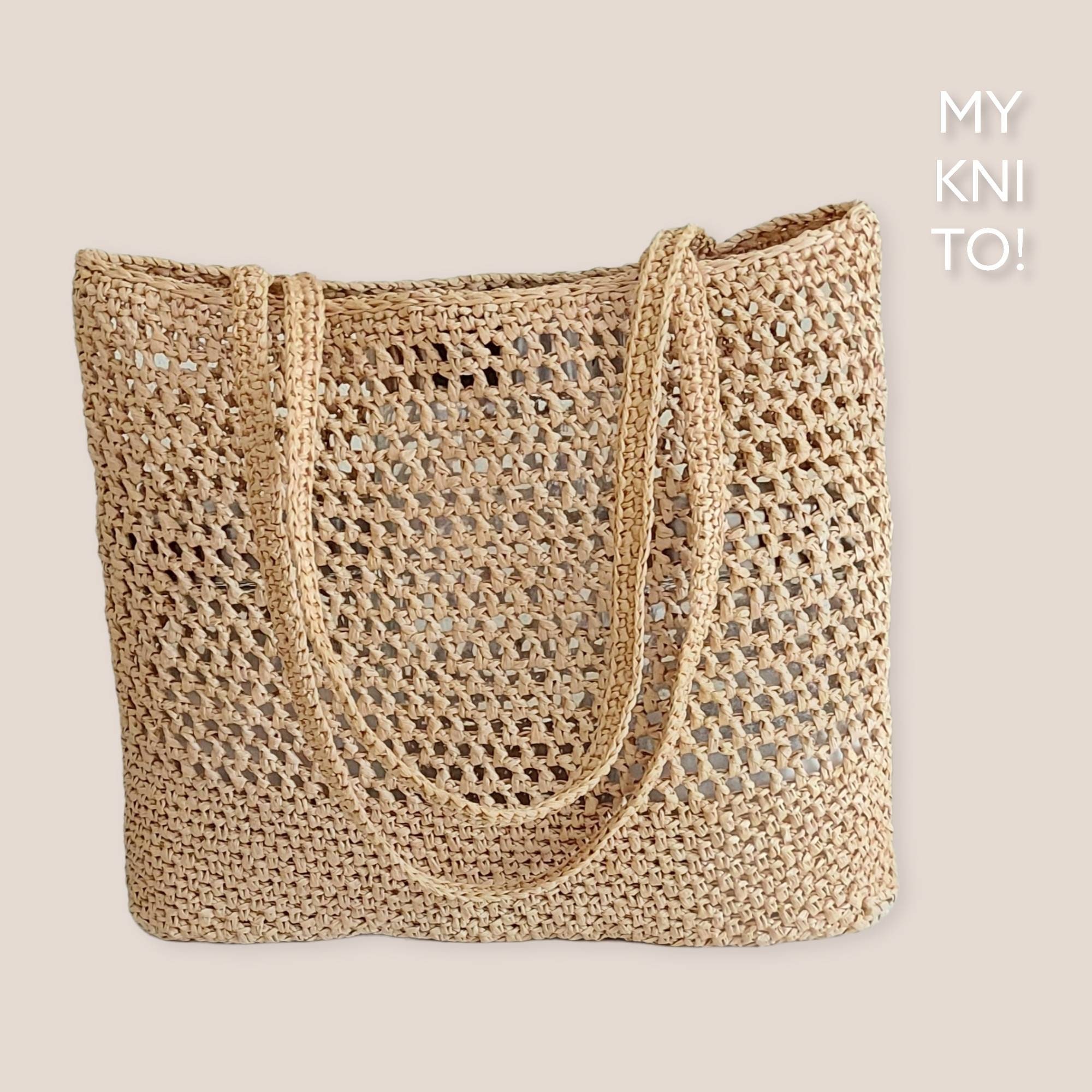 Bolsa de rafia bolsa de boho bolsa de hombro natural | Etsy