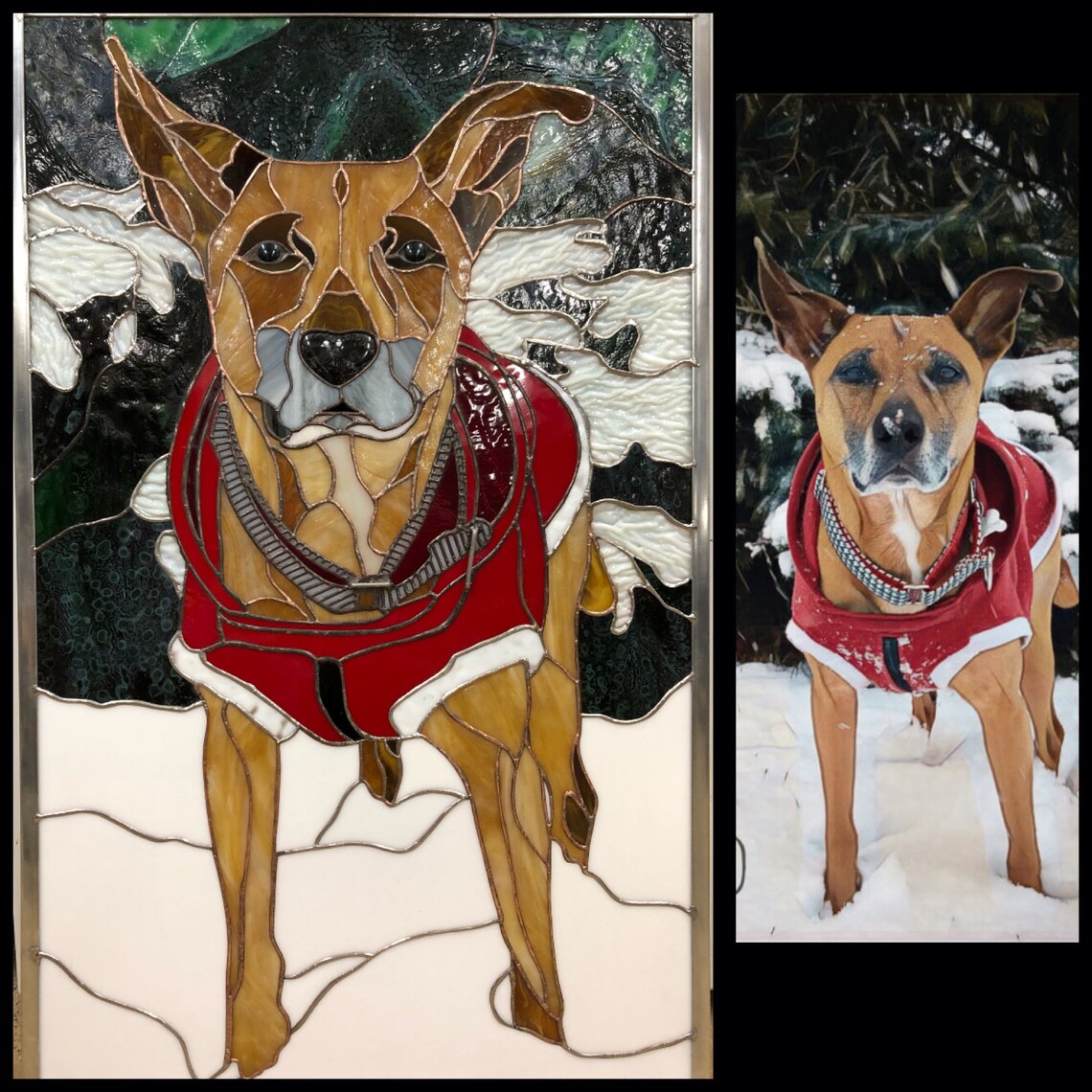 Custom Stained Glass Dog Portrait - Etsy