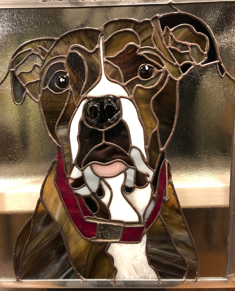 Custom Stained Glass Dog Portrait - Etsy