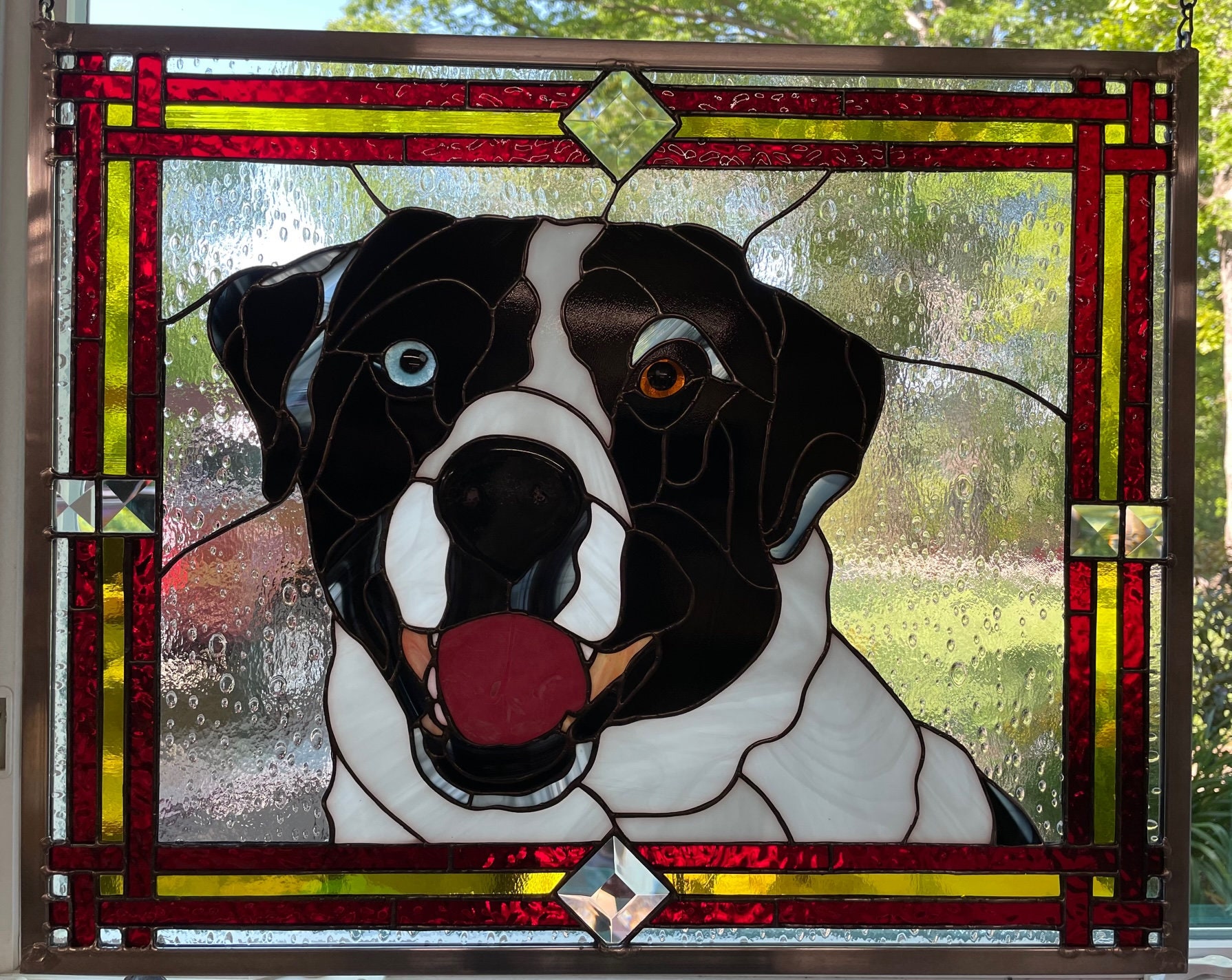 Custom Stained Glass Dog Portrait - Etsy