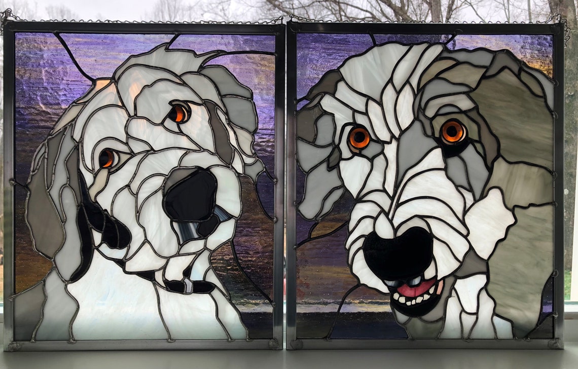 Custom Stained Glass Dog Portrait - Etsy