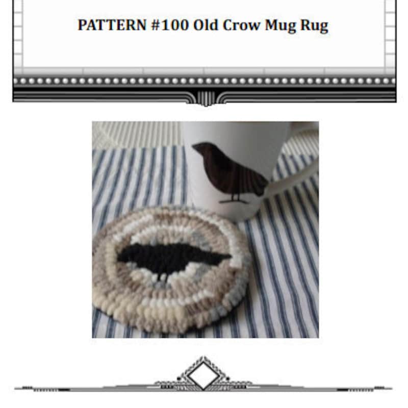 Hooked Mug Rug - Etsy