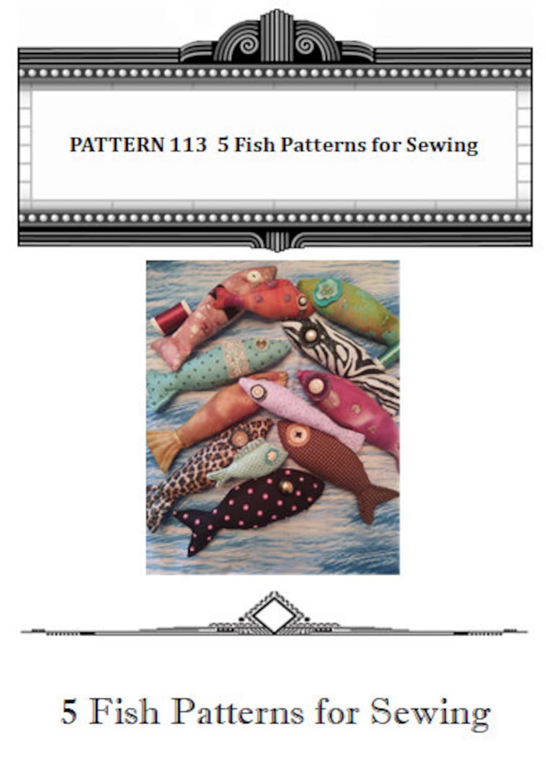 5 Fish Patterns Sewing Quilting Beading Pattern Only Thewarehouseshelf ...