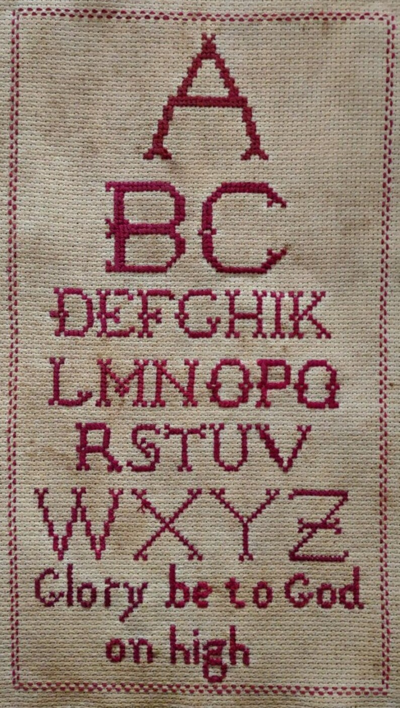 Redwork Alphabet Sampler Thewarehouseshelf Redwork Alphabet Sampler - Etsy