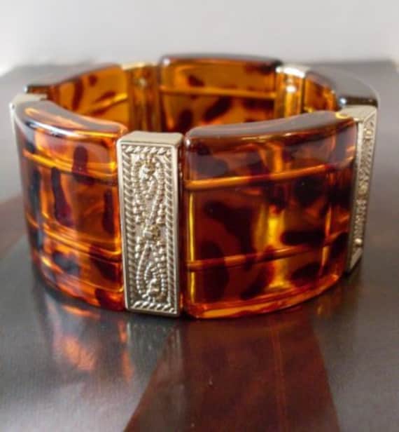 Cuff Faux Tortoise Bracelet Thewarehouseshelf Cuff Faux - Etsy