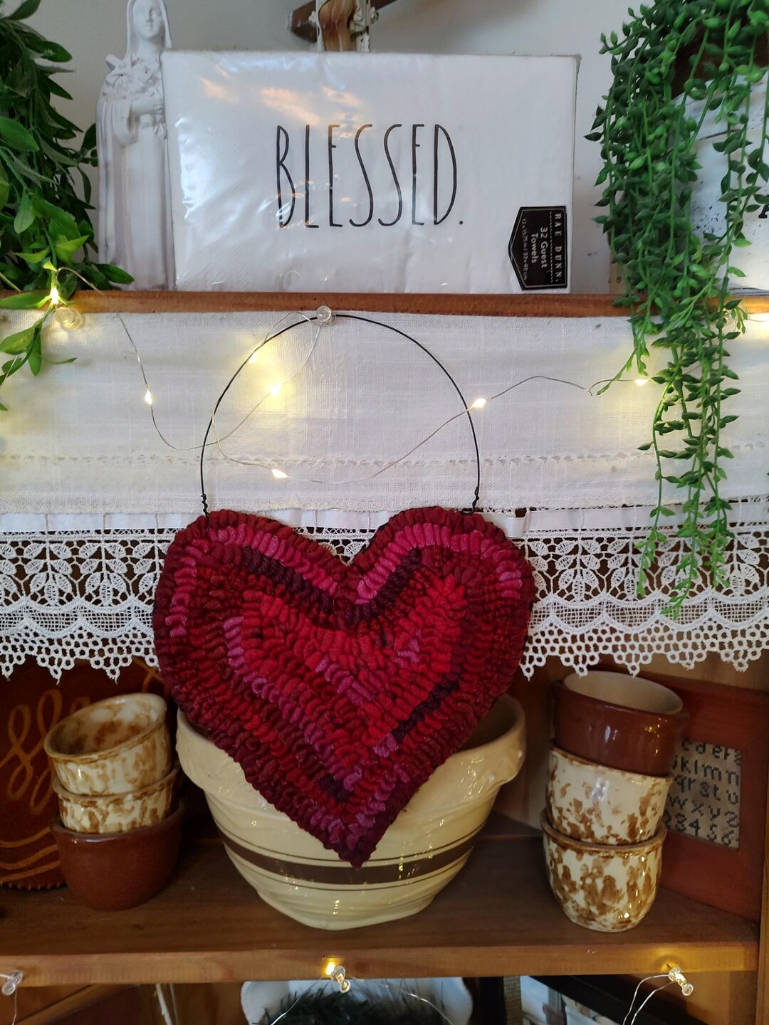 Hooked Rug Heart Thewarehouseshelf Heart Hooked Rug - Etsy